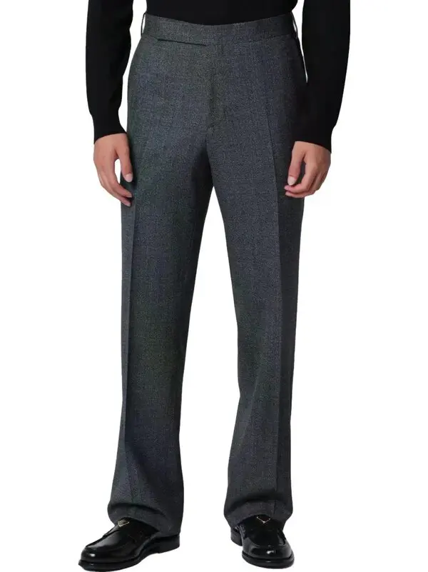 LARDINI Straight-leg Wool Trousers - Grey