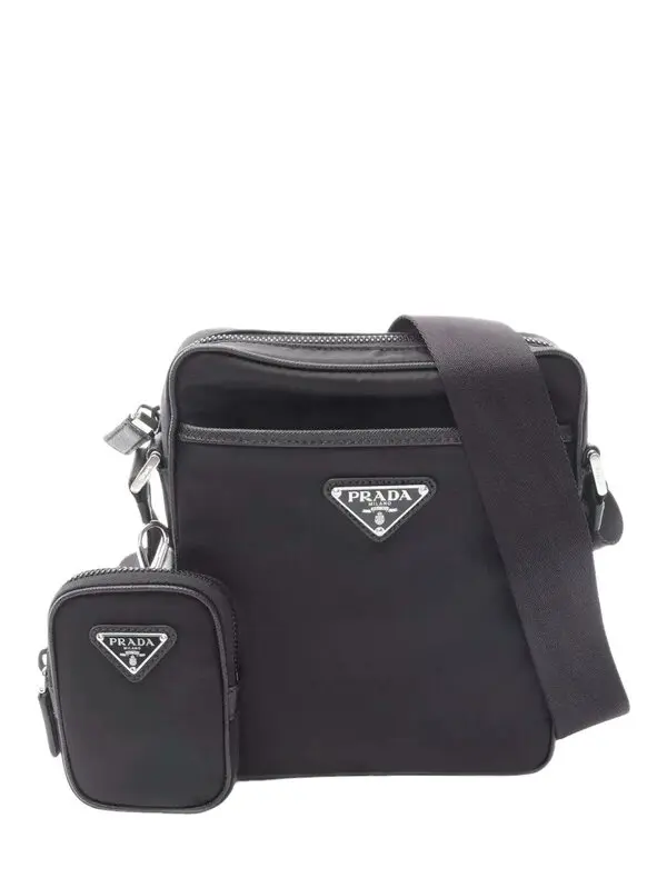 Prada 2020s Tessuto Saffiano Shoulder Bag - Black