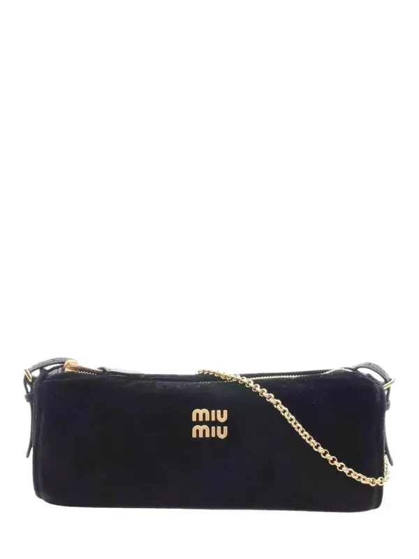 Miu Miu 2010s Logo-plaque Tote Bag - Black