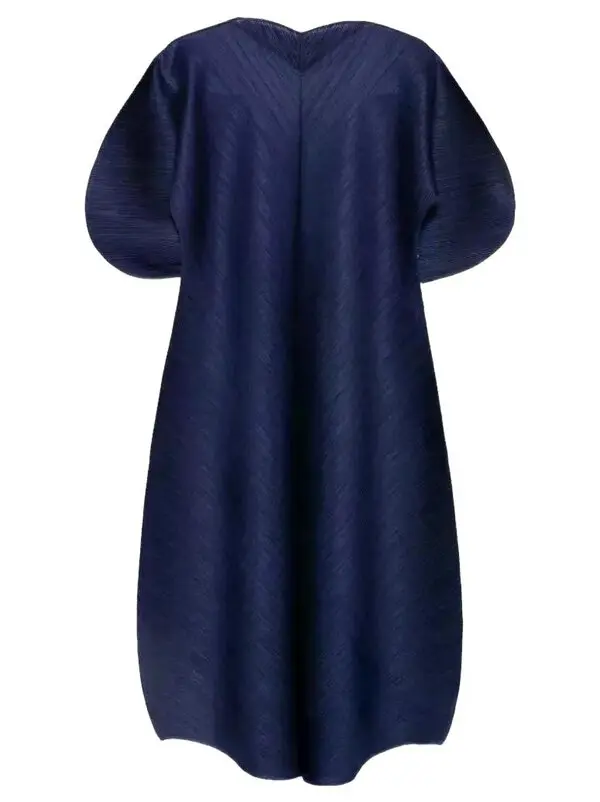 Issey Miyake Coast Pleated Midi Dress - Blue
