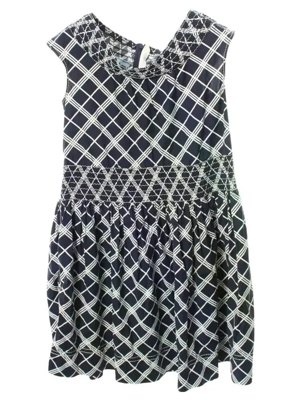 Prada 2000s Check-pattern Dress - Blue