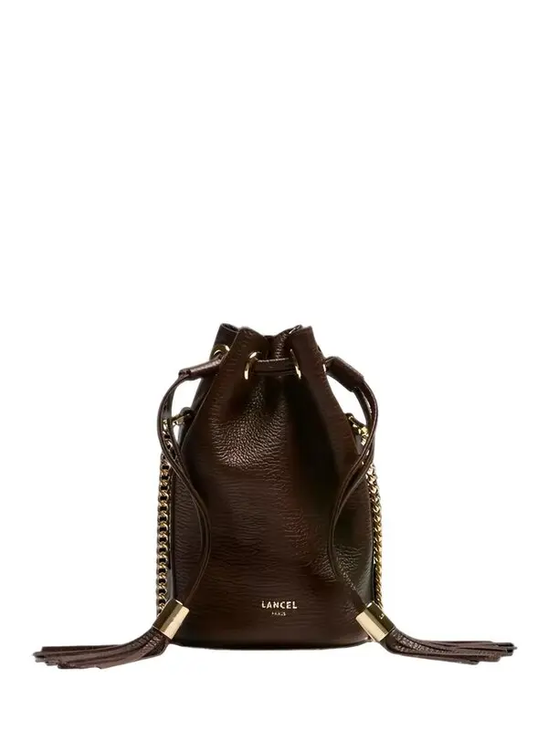 LANCEL Tassel-embellished Chain-link Bucket Bag - Brown
