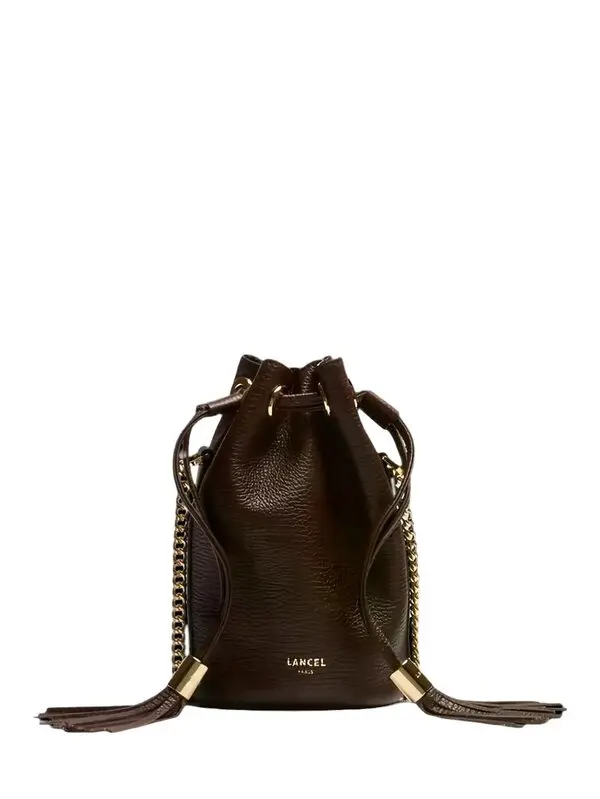 LANCEL Tassel-embellished Chain-link Bucket Bag - Brown