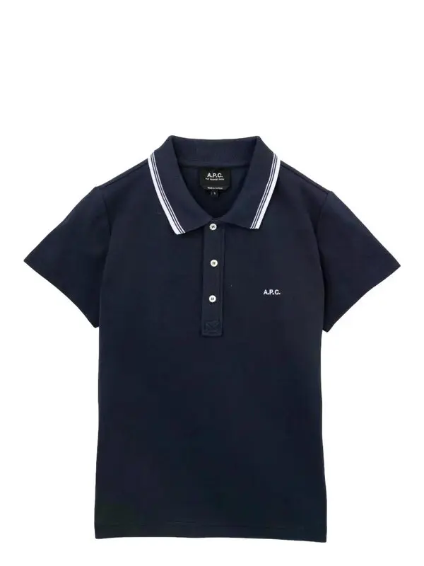 A.p.c. Logo-embroidered Polo Shirt - Blue