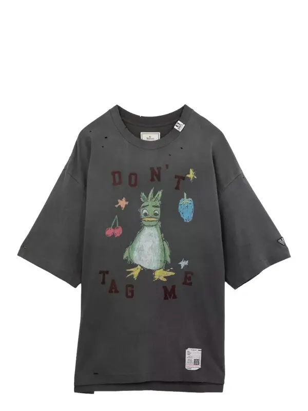 Mihara Yasuhiro Distressed Graphic-print T-shirt - Grey