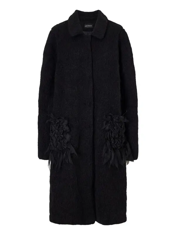PAULINE DUJANCOURT Annie Chiffon-trimmed Alpaca-blend Coat - Black