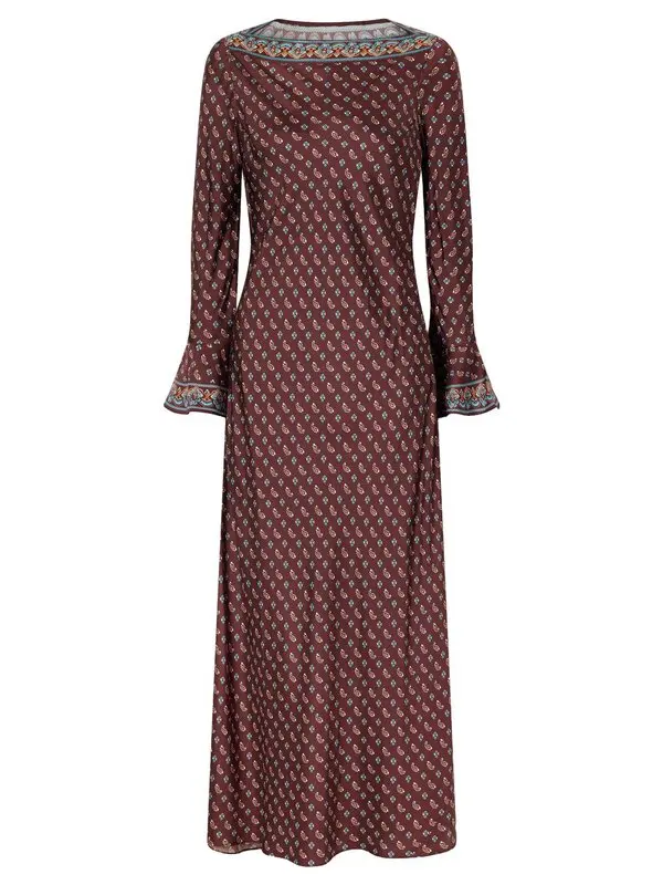DÔEN Davina Printed Silk-blend Satin Maxi Dress - Multi
