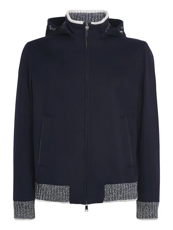 Paul & Shark Cashmere-wool Hybrid Knit Jacket - Blue
