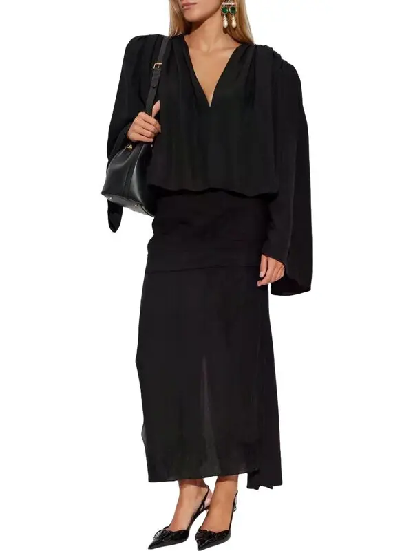 Valentino Garavani Gathered Cropped Cardigan - Black