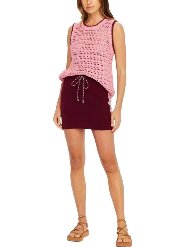 The Upside Mini Zelma Side-stripe Skirt - Red