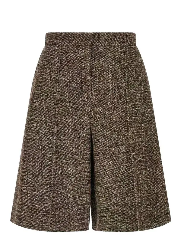 Agnona Amanda Melange-texture Bermuda Shorts - Brown