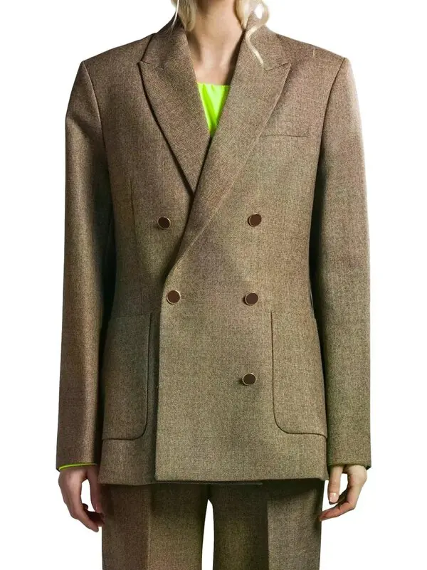 CRUNA Zoe Double-breasted Blazer - Brown