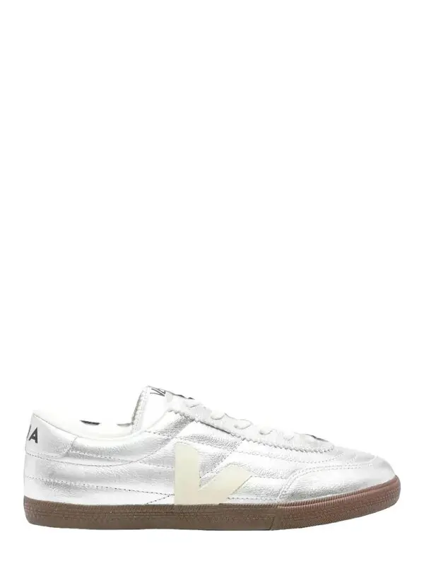 VEJA Metallic Leather Sneakers - Silver