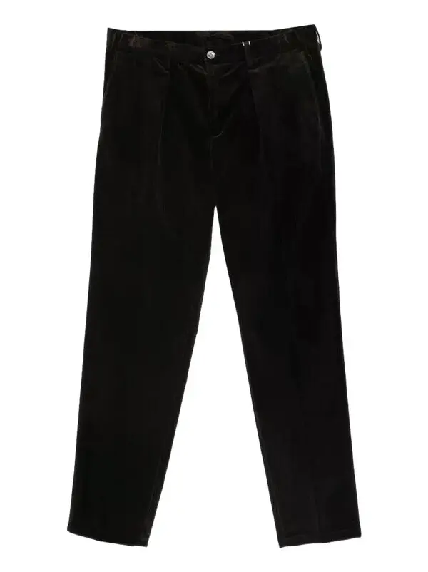 PROFUOMO Pleated Corduroy Trousers - Black