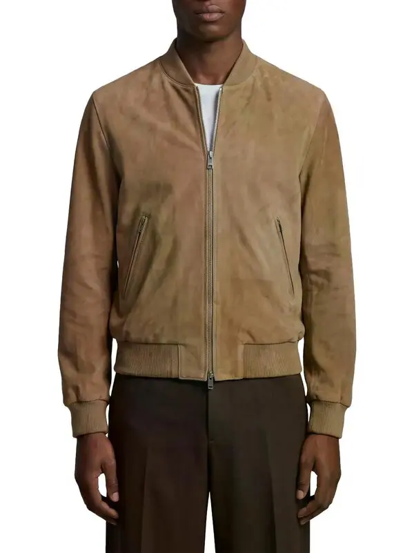 ARMA Didier Suede Bomber Jacket - Neutrals