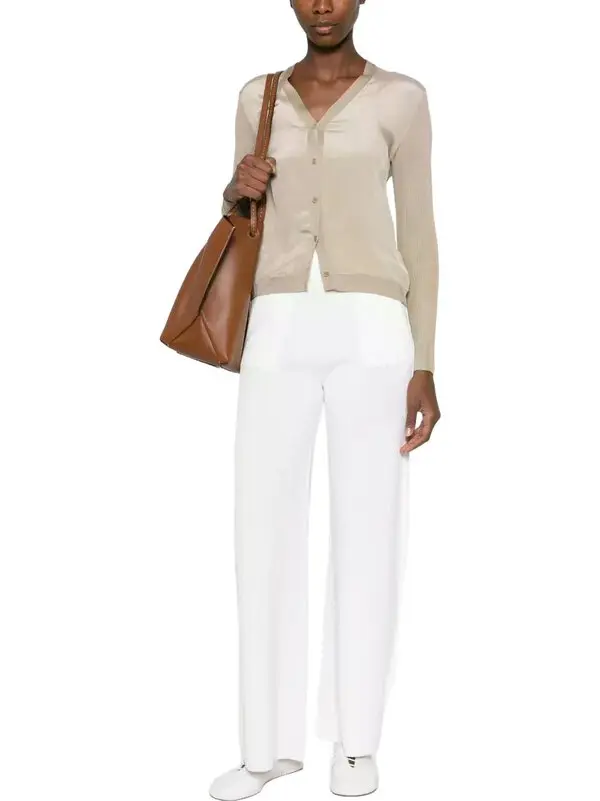 Max Mara Wide-leg Track Pants - White