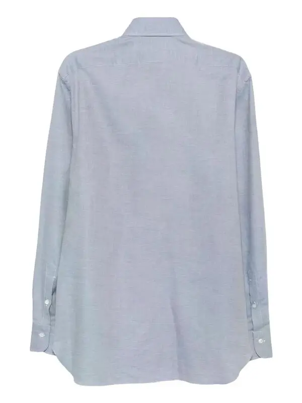 BARBA NAPOLI Spread-collar Button-up Shirt - Blue