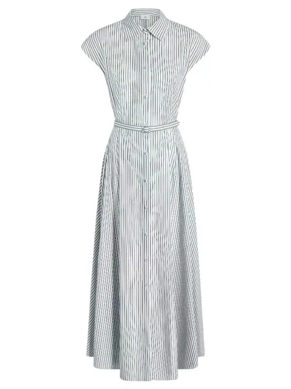 Adam Lippes Palmer Striped Maxi Shirtdress - White
