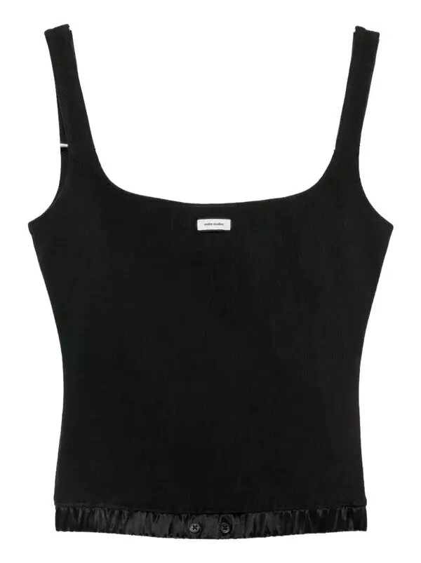 ENTIRE STUDIOS Logo-patch Top - Black