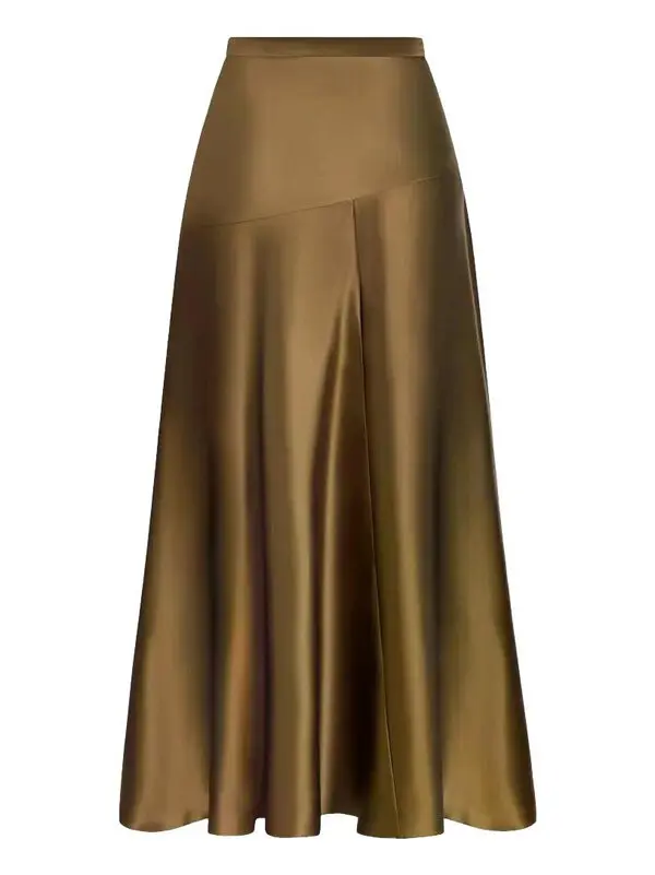 Adam Lippes Thea Silk Maxi Skirt - Brown