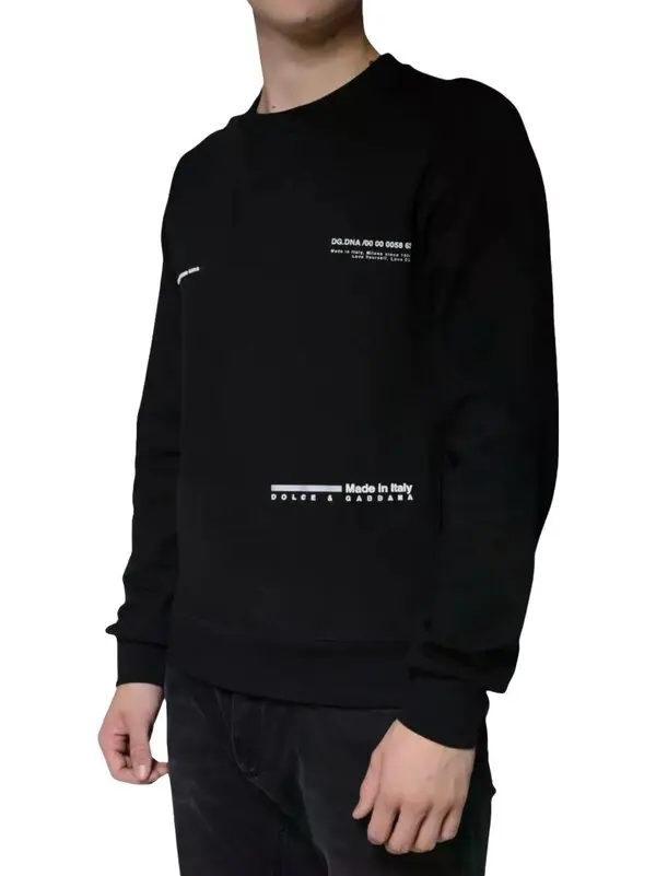 Dolce & Gabbana Crew Neck Graphic-print Sweatshirt - Black
