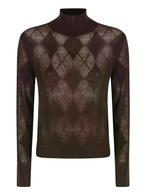 BALLANTYNE Argyle Knit Sweater - Brown