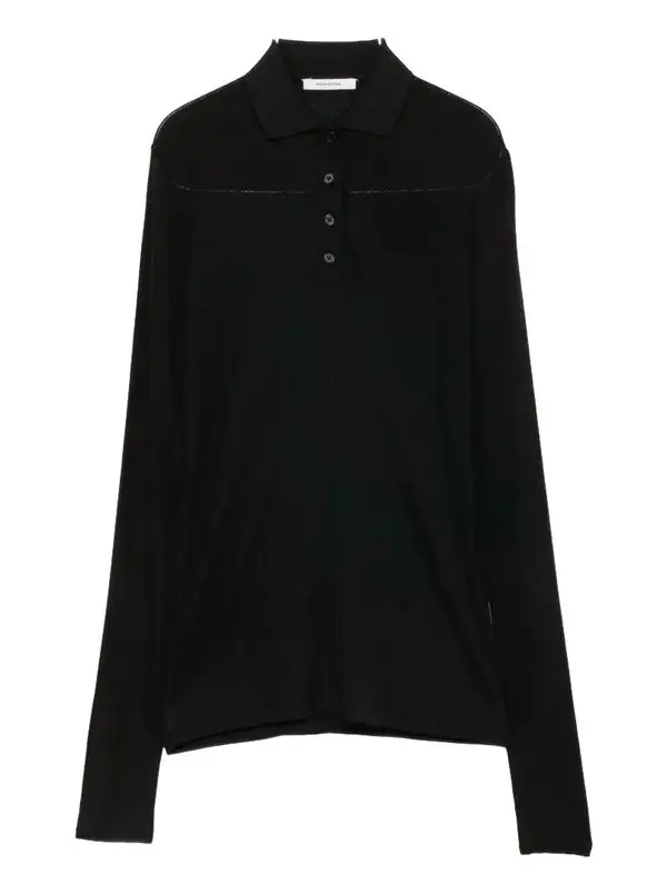 ENTIRE STUDIOS Long-sleeve Polo Shirt - Black