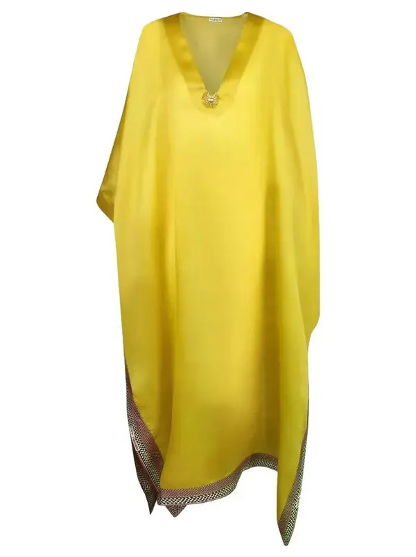 ATELIER VLISCO Energetic Sun-motif Kaftan Maxi Dress - Yellow