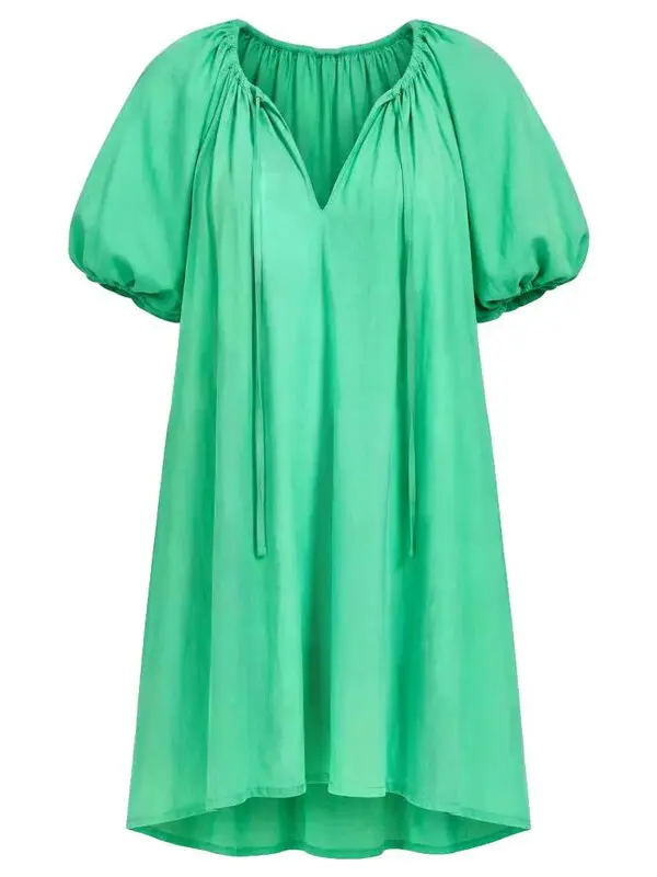 Seafolly Puff-sleeve Gathered Dress - Green