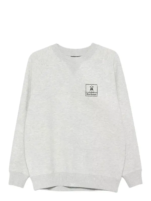 Barbour Logo-print Raglan-sleeve Sweater - Grey