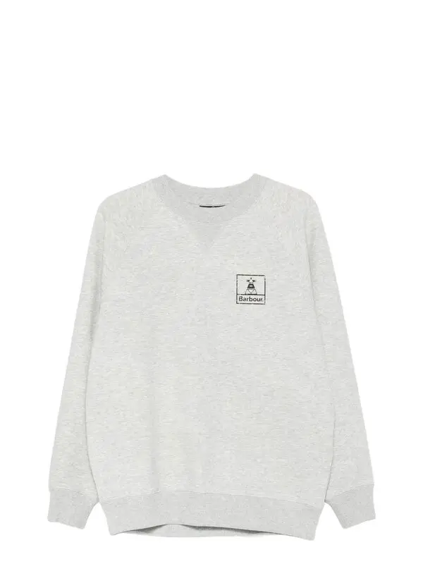 Barbour Logo-print Raglan-sleeve Sweater - Grey
