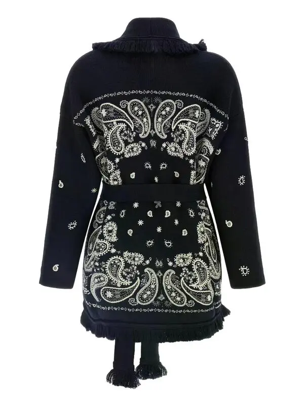 Alanui Echoes Of The Bandana Belted Cardigan - Blue