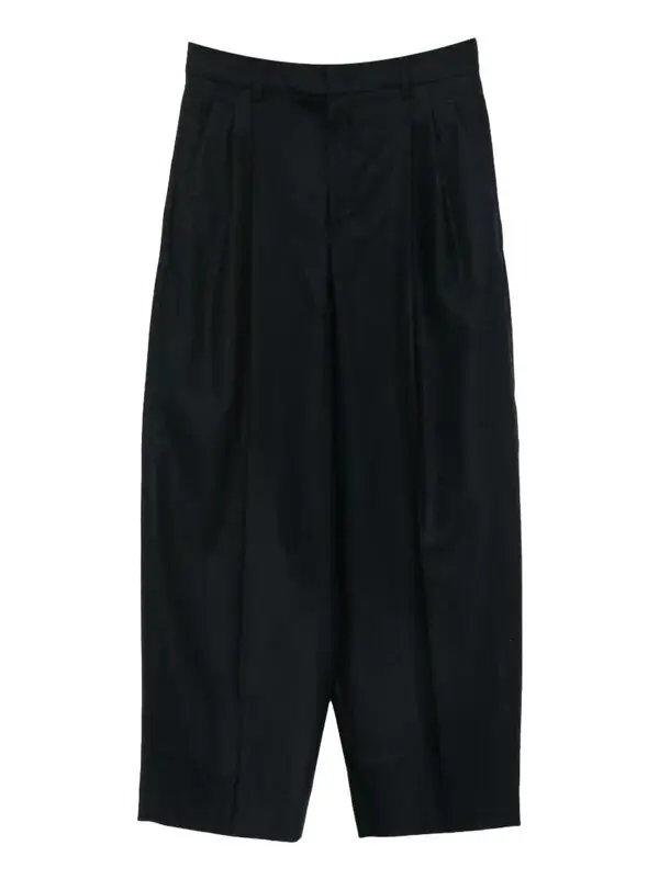 ROSSI Noa Cropped Pleated Trousers - Blue