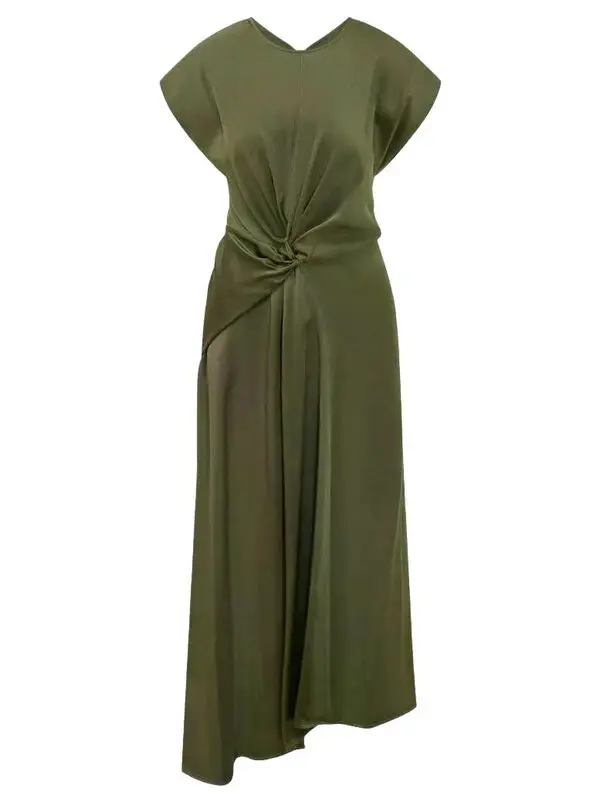 Victoria Beckham Midi Aria Twist-detail Dress - Green