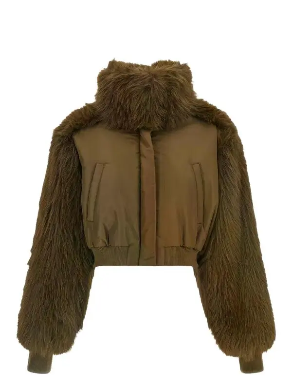 Fabiana Filippi Faux-fur-trim Cropped Jacket - Green