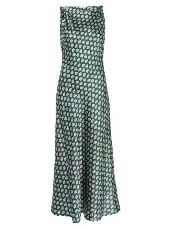 DÔEN Paisley-print Midi Dress - Green