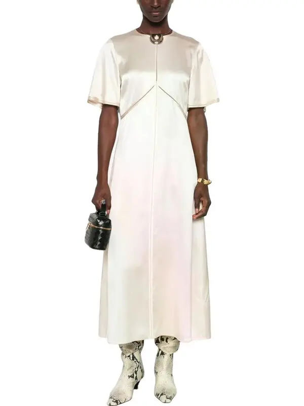 JOSEPH Faggoting-trimmed Satin Midi Dress - Neutrals