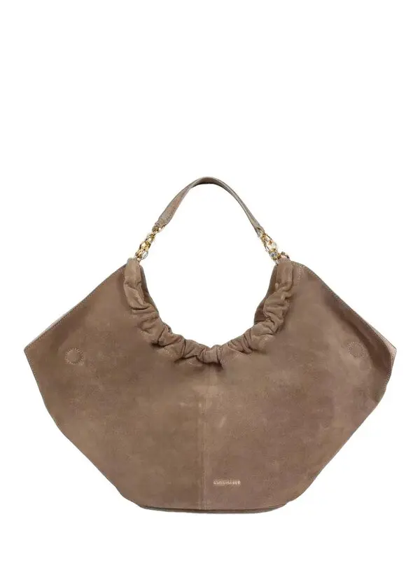 COCCINELLE Logo-embossed Chain-link Shoulder Bag - Neutrals