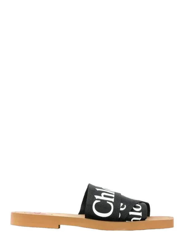 Chloé Woody Crossover Sandals - Black