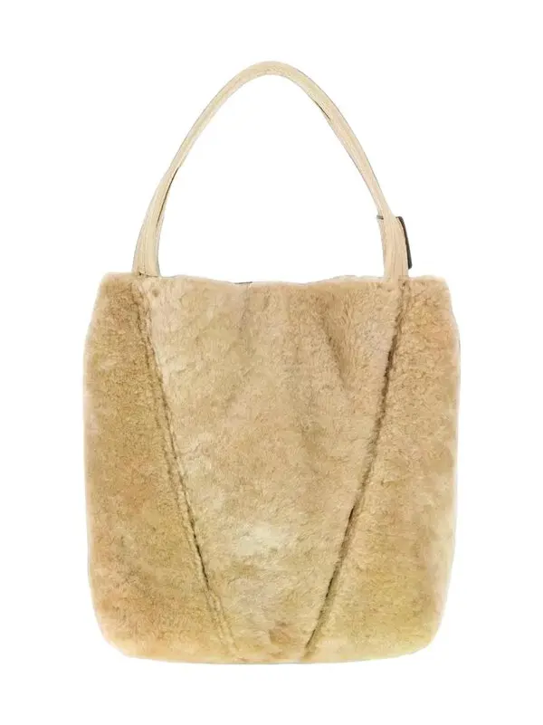 Chloé Small Spin Shearling Tote Bag - Neutrals