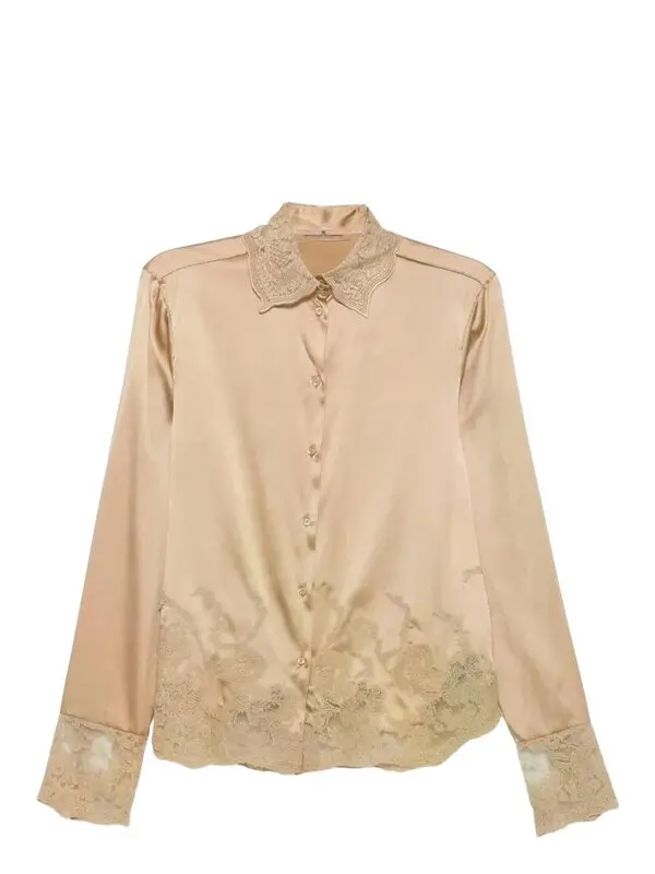 Ermanno Scervino Lace-trim Shirt - Neutrals