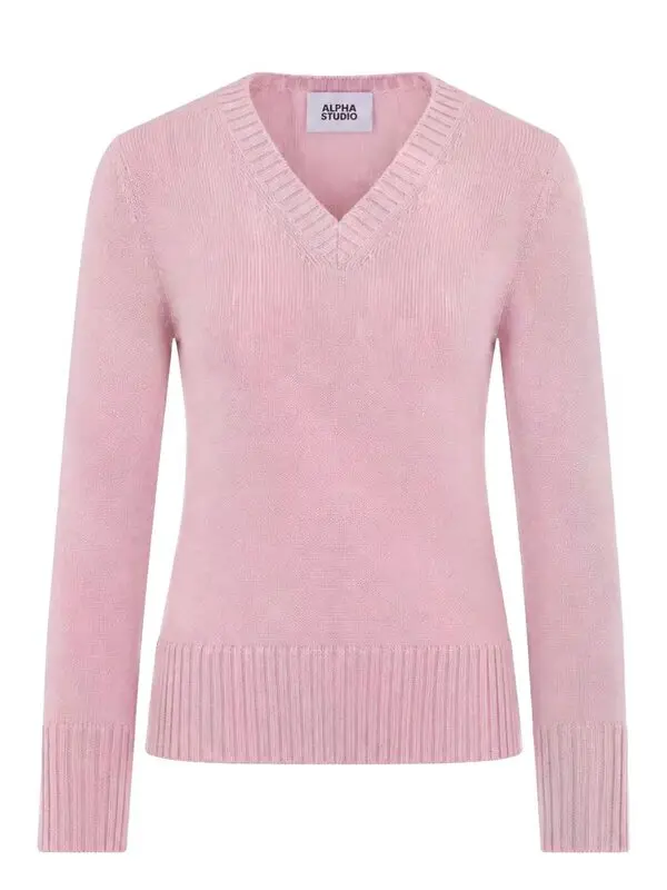 Alpha Studio V-neck Sweater - Pink