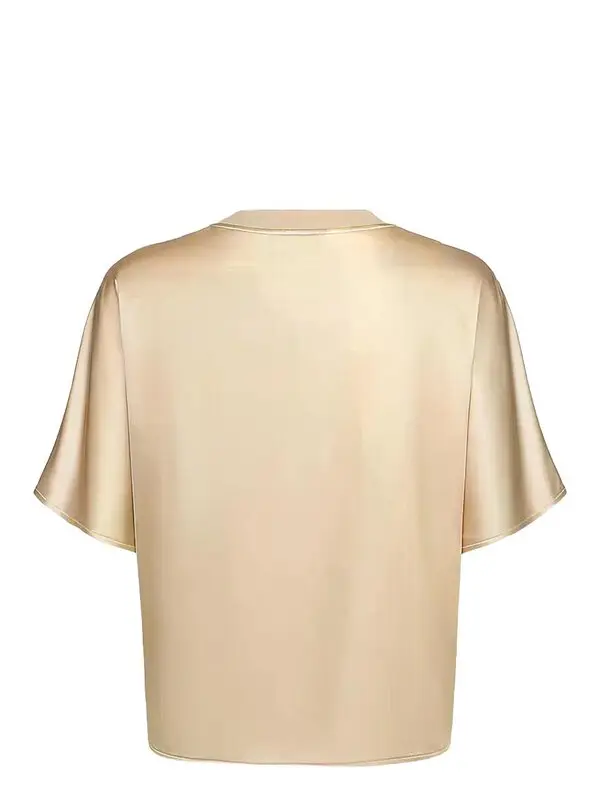 Peserico Satin Kimono-sleeve Blouse - Neutrals