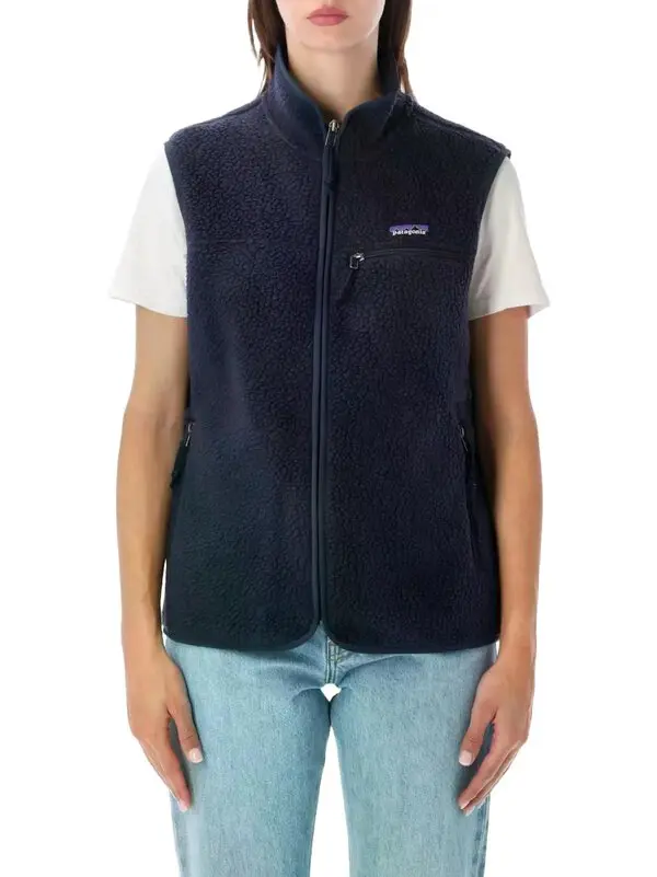 Patagonia Fleece-texture Zip-up Gilet - Blue
