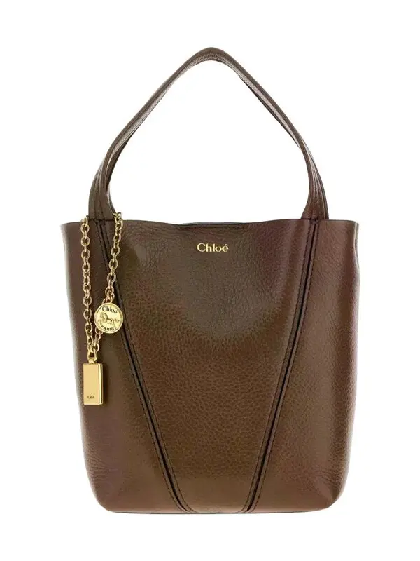 Chloé Spin Leather Tote Bag - Brown