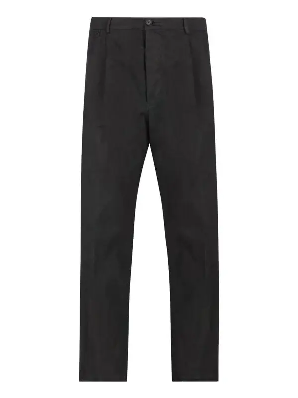 MASSIMO OSTI STUDIO Pleated Straight-leg Trousers - Black