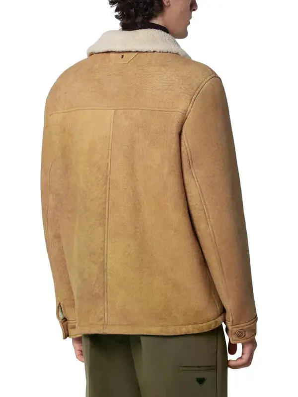 SALVATORE SANTORO Kali Shearling-collar Leather Jacket - Brown