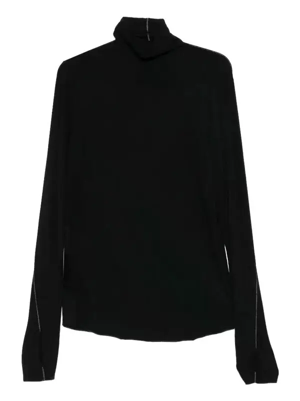 THOM KROM Contrast-stitch Thumb-slot Sweater - Black