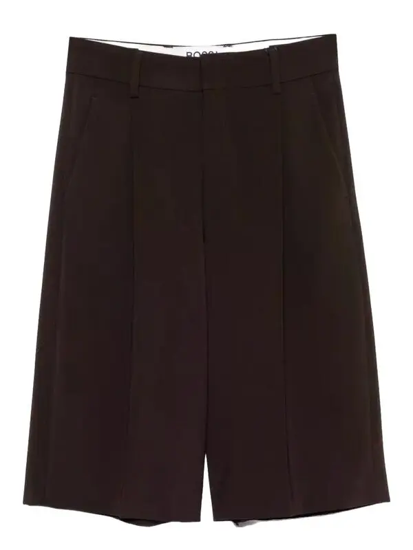 ROSSI Devin Pleated Shorts - Brown