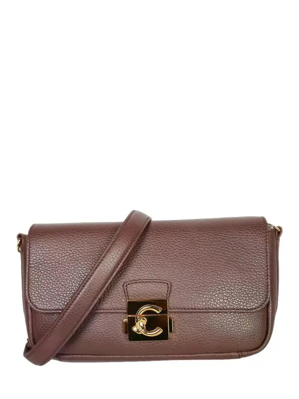 COCCINELLE Medium C-me Lock Logo-plaque Pebbled Shoulder Bag - Red